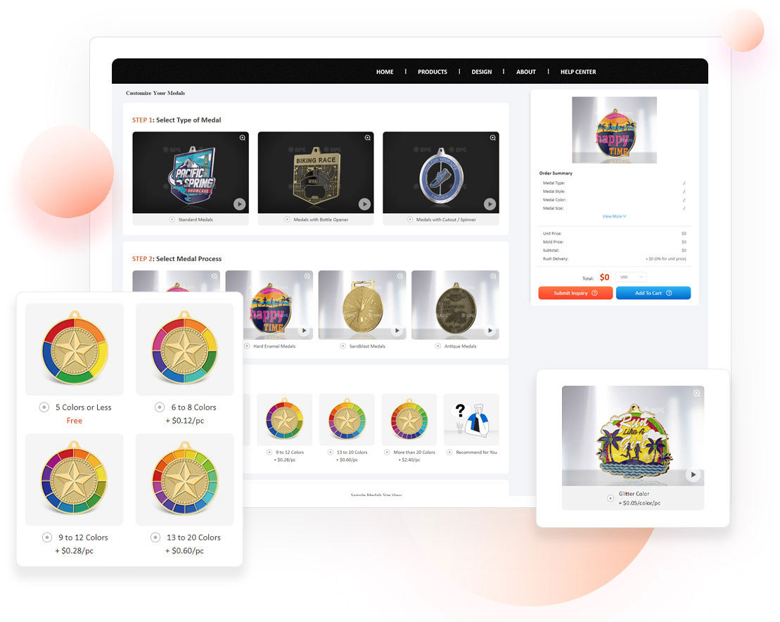 Create Your Own Custom Medals Online w/ Free Design, Great Service - BPS